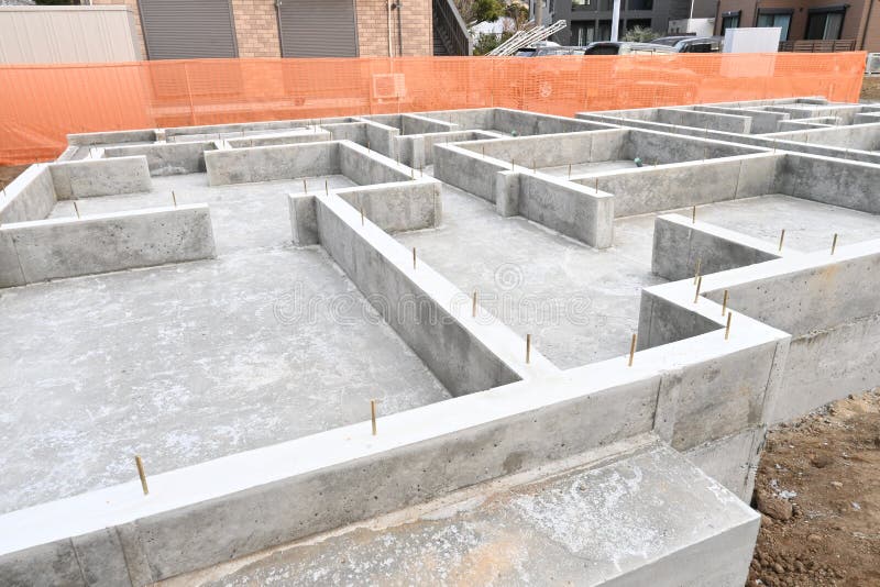 The Foundation Construction Site of a Residential Building. Finishing ...