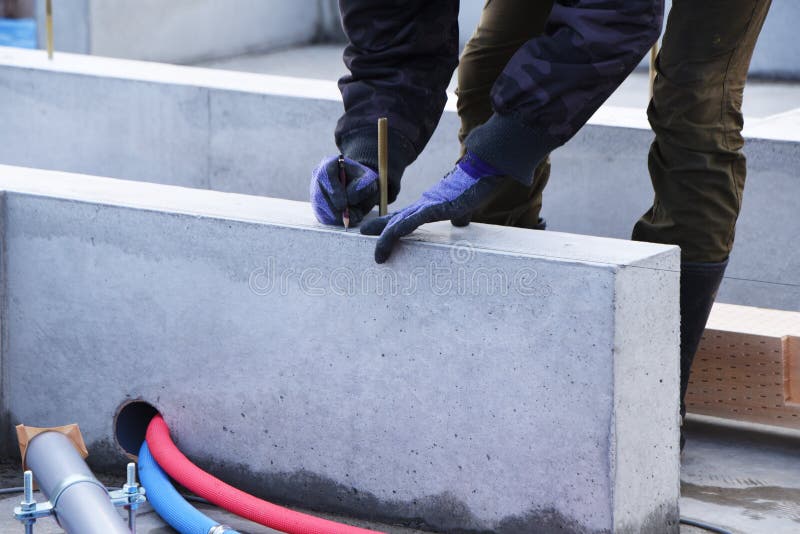 The Foundation Construction Site of a Residential Building. Finishing ...