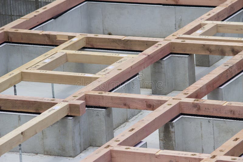 Foundation Construction. Unfinished Frame House Stock Image - Image of ...