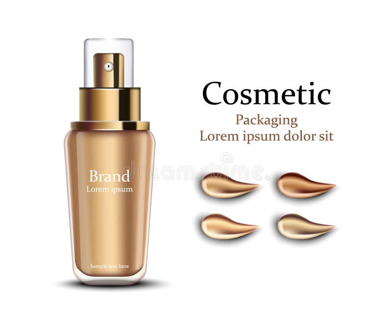 Foundation Cosmetics Packaging Mock Up. Realistic Vector Product ...