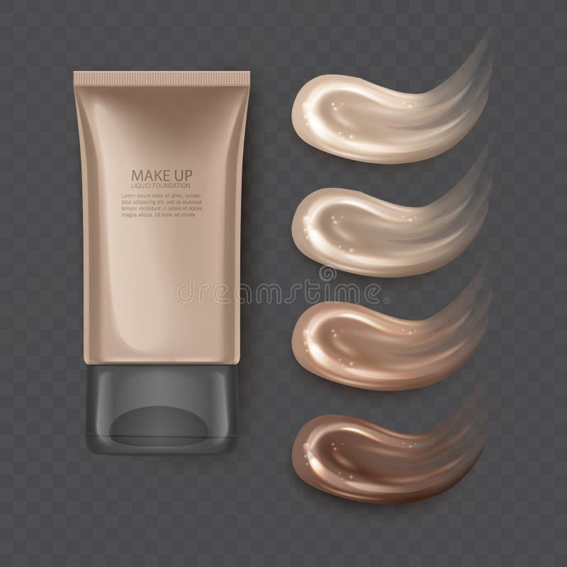 Foundation Cream, Cosmetic Concealer. Realistic Brown Cream Texture for ...