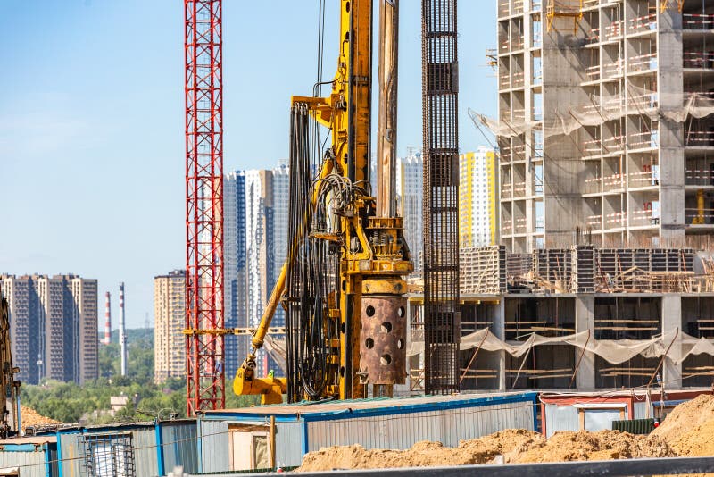 Construction Site, Side View Stock Image - Image of building, digging ...