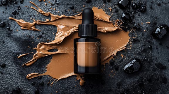 Foundation Droplets on Dark Surface Stock Illustration - Illustration ...