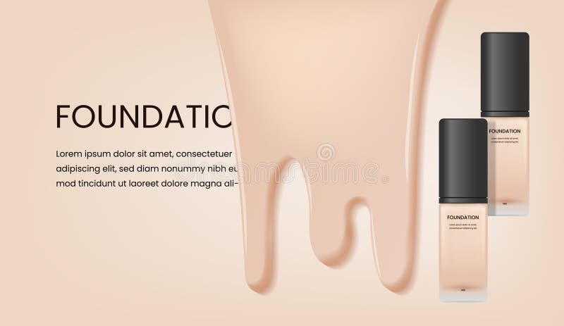 Foundation with Falling Liquid. Skincare Ads Stock Vector ...