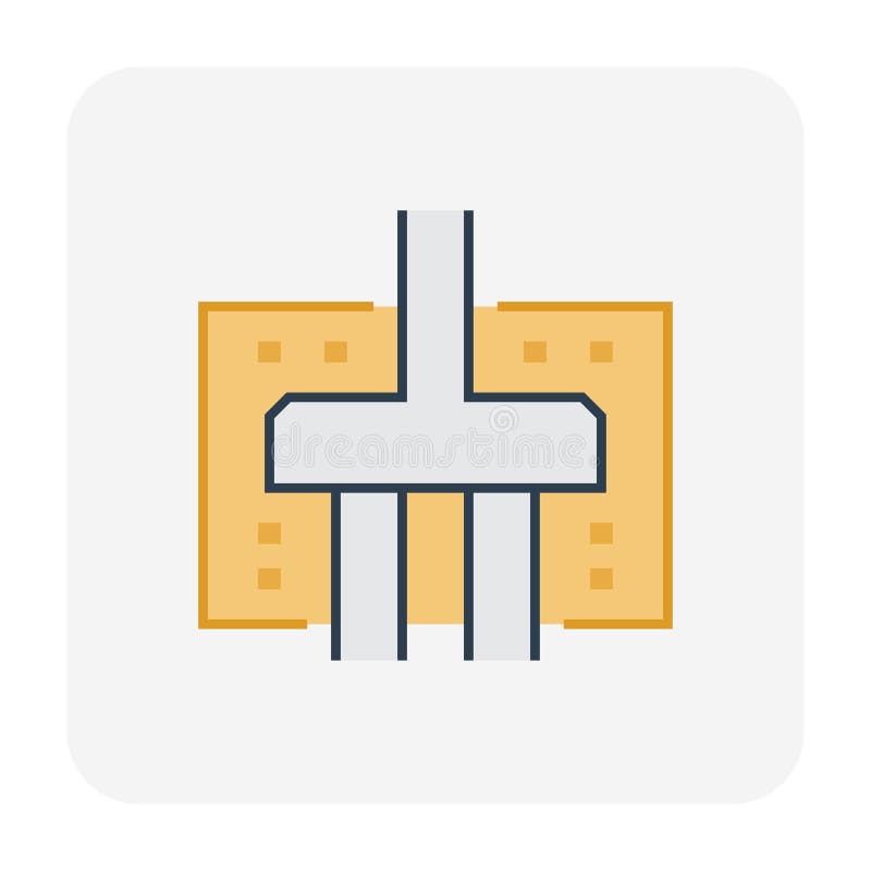 Foundation or Footing, Geotechnical Engineering Vector Icon Stock ...