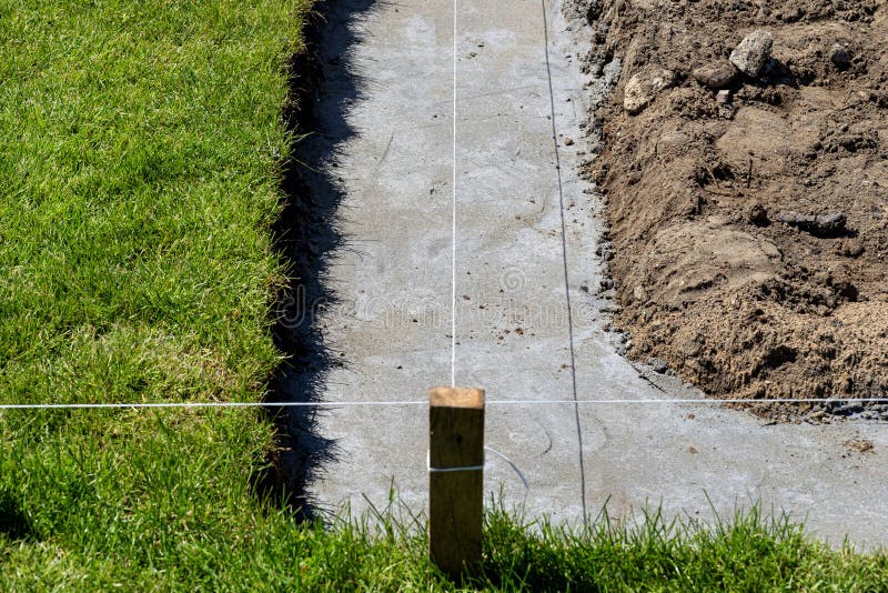 Foundation Footings Poured in a Ditch in the Yard, Building a Terrace ...