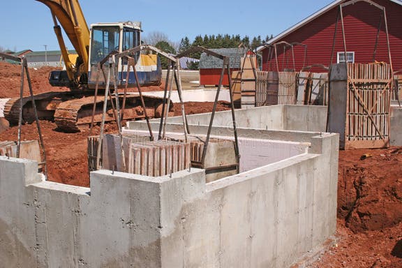 Foundation Forms stock image. Image of basement, landscaped - 2292839