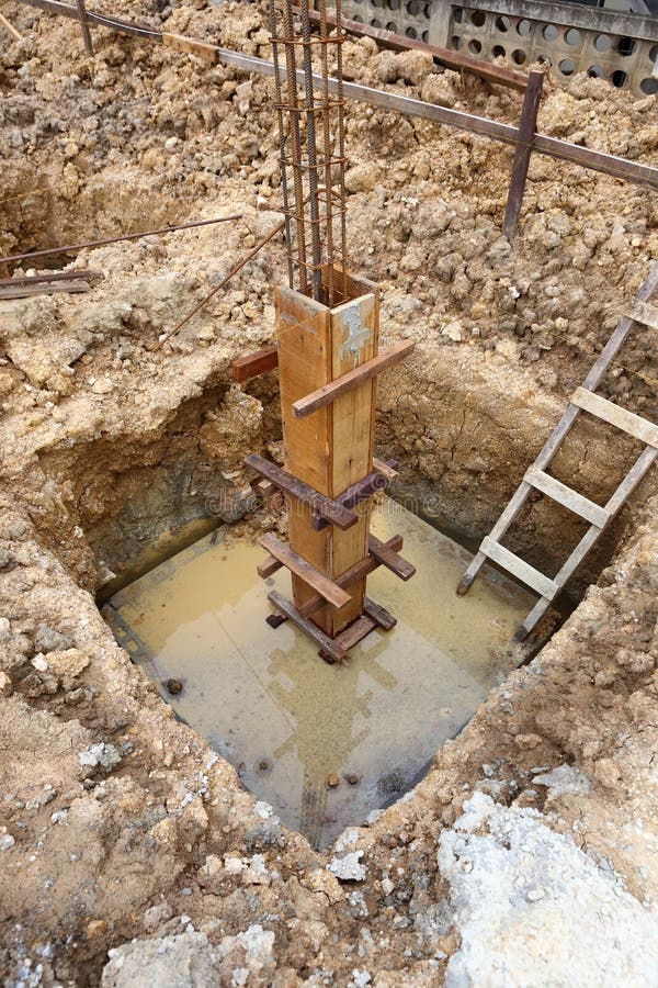 Foundation for Home Building Stock Image - Image of footing, board ...
