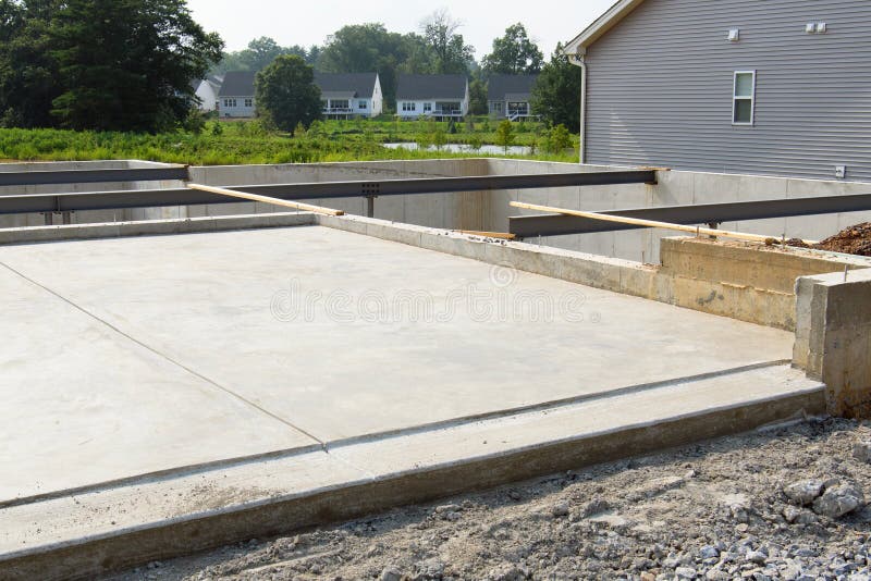 The Foundation of the House Pouring the Foundation for a New Building ...