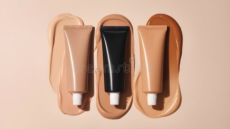 Foundation Makeup Tubes with Swatch Samples Stock Illustration ...