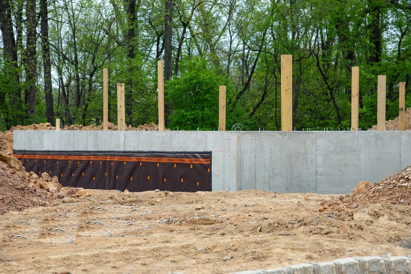 Foundation for a New Home Building Work Stock Photo - Image of process ...