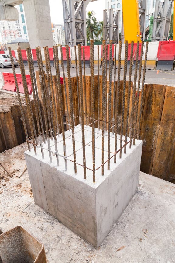 Foundation, Pillar and Beam Being Constructed at Construction Site ...