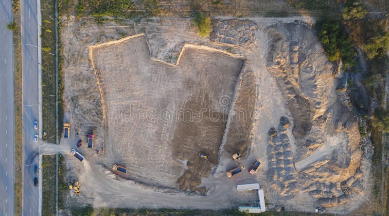 A Foundation Pit Dug for the Construction of a Building Stock Image ...