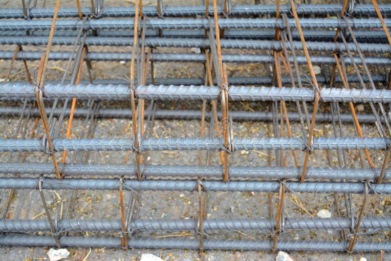 Foundation Post Iron Tie Steel Bar Rebar Building at Construction Stock ...