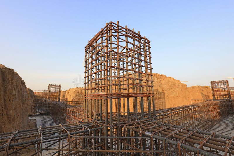 Foundation Reinforcement Truss of Construction Site Stock Image - Image ...