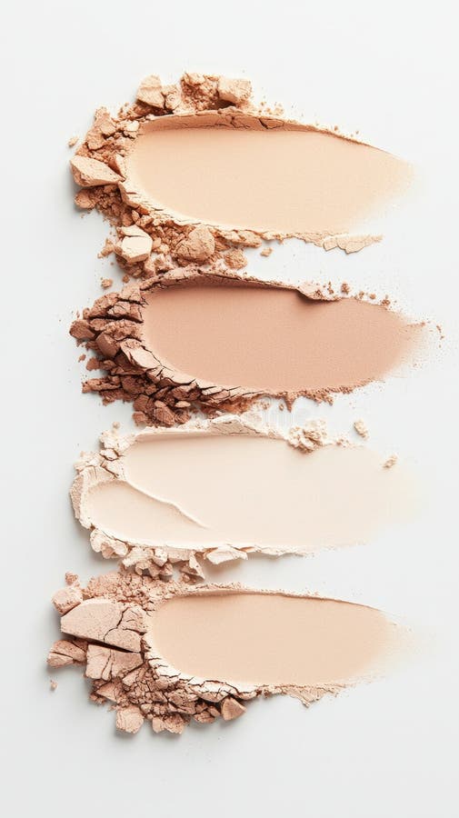 Foundation Samples Blending Across White Surface, Displaying Gradient ...