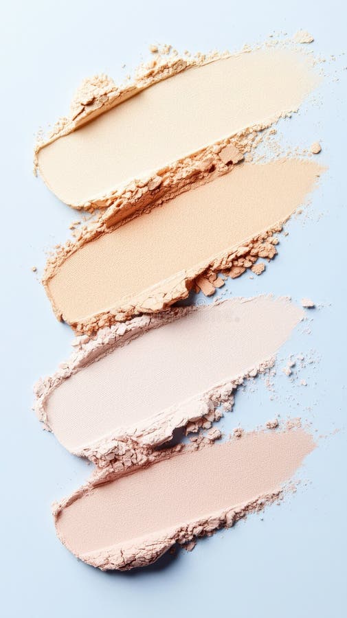 Foundation Samples Blending Across White Surface, Displaying Gradient ...