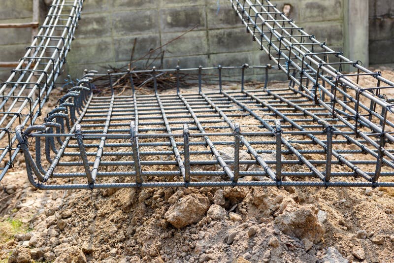 Foundation Steel for Home Building Stock Photo - Image of metal ...