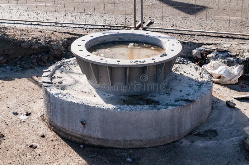 Foundation for a Telecommunications Tower Stock Photo - Image of ...