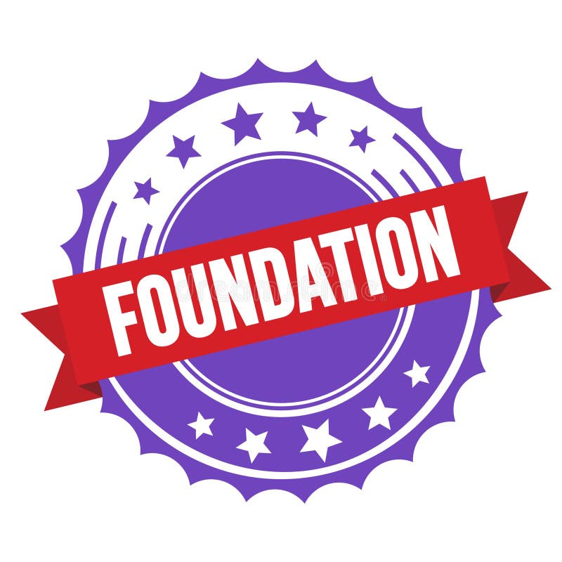 FOUNDATION Text on Red Violet Ribbon Stamp Stock Illustration ...