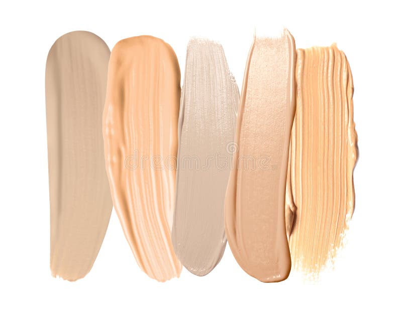 Foundation of Various Shades for Different Skin Tones Isolated on White ...