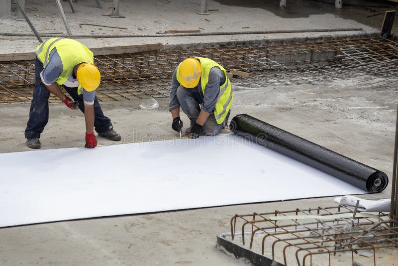 Foundation Waterproofing Installation Editorial Photo - Image of ...