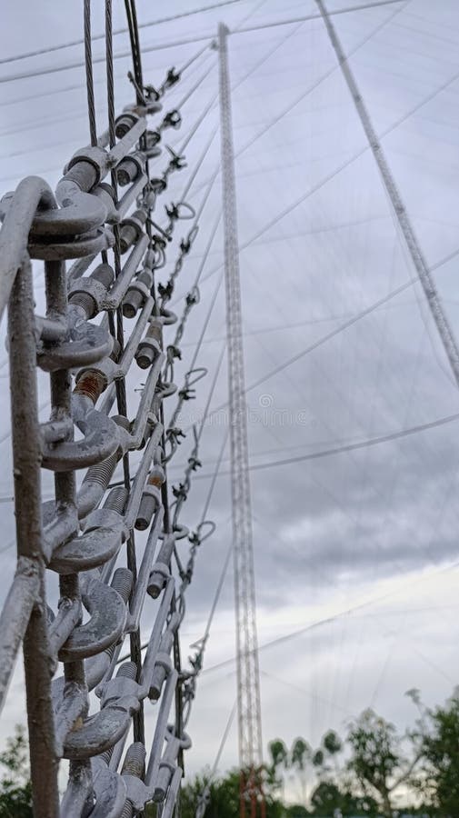 The Foundation of the Wire Network that Supports the Iron Tower. Stock ...