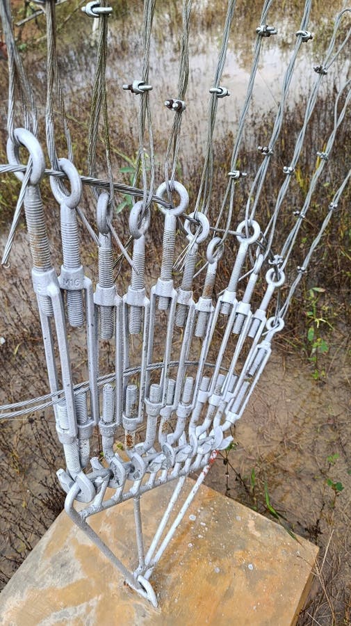 The Foundation of the Wire Network that Supports the Iron Tower. Stock ...