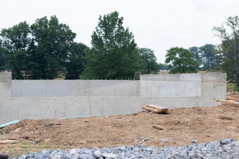 Foundation Work of Housing Construction Stock Photo - Image of build ...