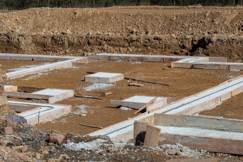 Foundation Work of Housing Construction Stock Photo - Image of ...