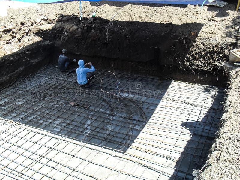 Foundation Work on Type 3 Leg Telecommunication Tower Stock Image ...