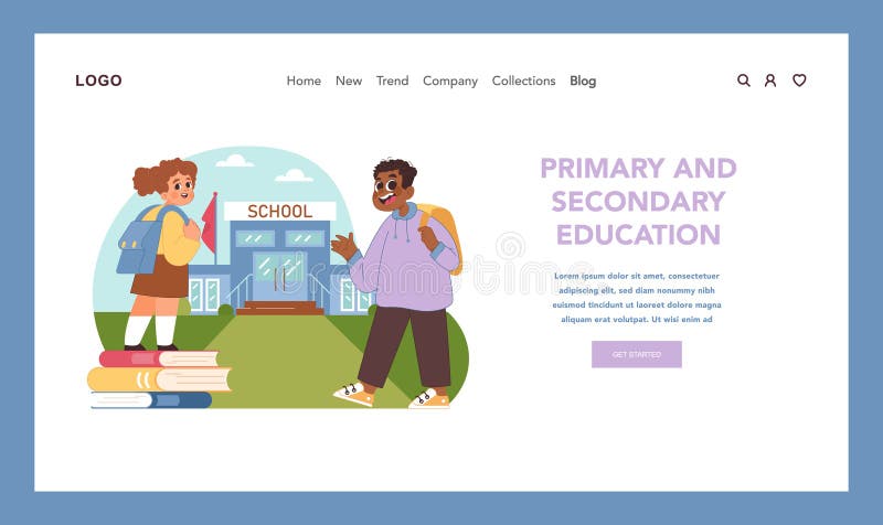 Foundational Education Concept. Flat Vector Stock Vector - Illustration ...