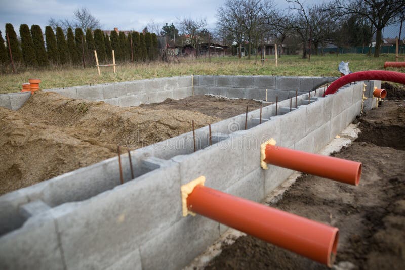 Foundations of the House, Unfinished Bungalow, Rough Construction ...