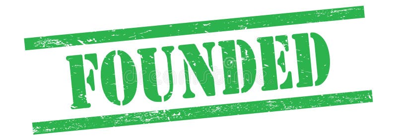 FOUNDED Text on Green Grungy Lines Stamp Stock Illustration ...