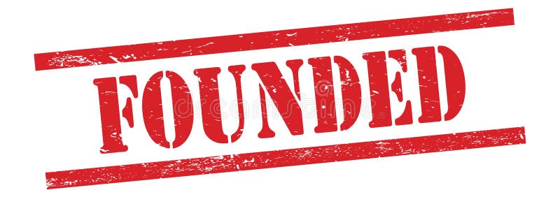 FOUNDED Text on Red Grungy Lines Stamp Stock Illustration ...