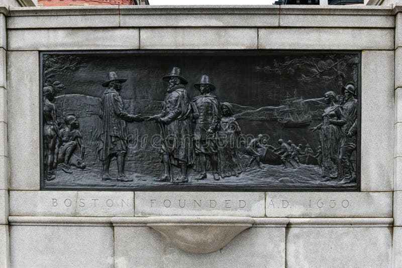 The Founders Memorial - Boston, Massachusetts Stock Image - Image of ...