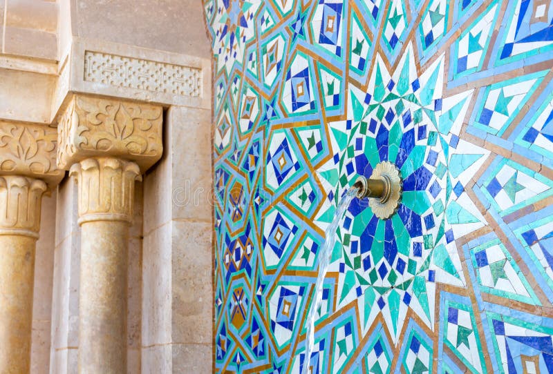 Fountain of Ablutions in a Mosque of Morocco Stock Photo - Image of ...