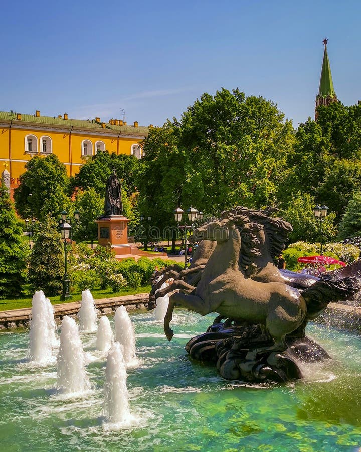 Fountain in Alexander Garden. Moscow Stock Photo - Image of fountains ...