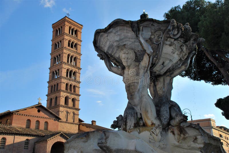 Typical Architecture in Rome Editorial Stock Photo - Image of fontana ...