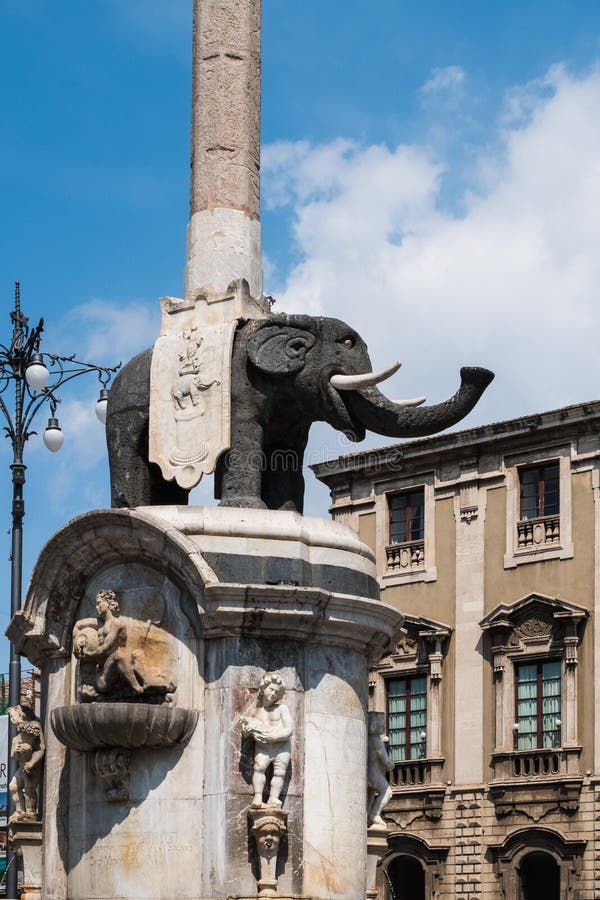 The Fountain Called Liotru, Catania, Sicily Stock Image - Image of dell ...