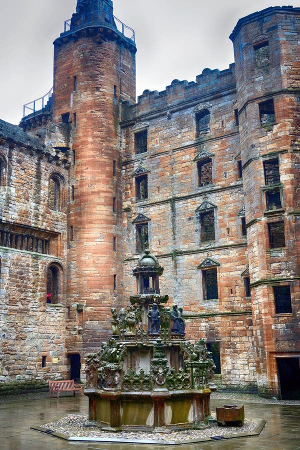 Fountain in the Castle, Linlithgow, Scotland Editorial Stock Photo ...