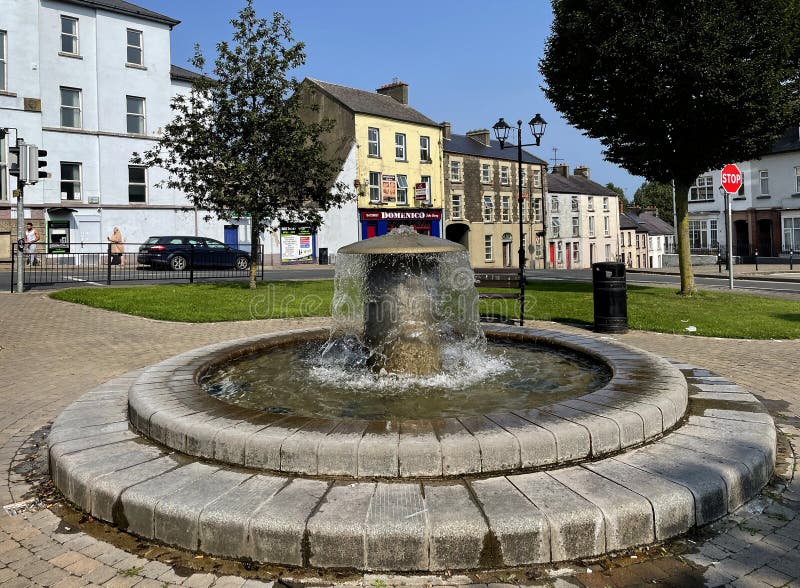 Fountain in Center Square in Clones, Monaghan, Ireland Editorial ...