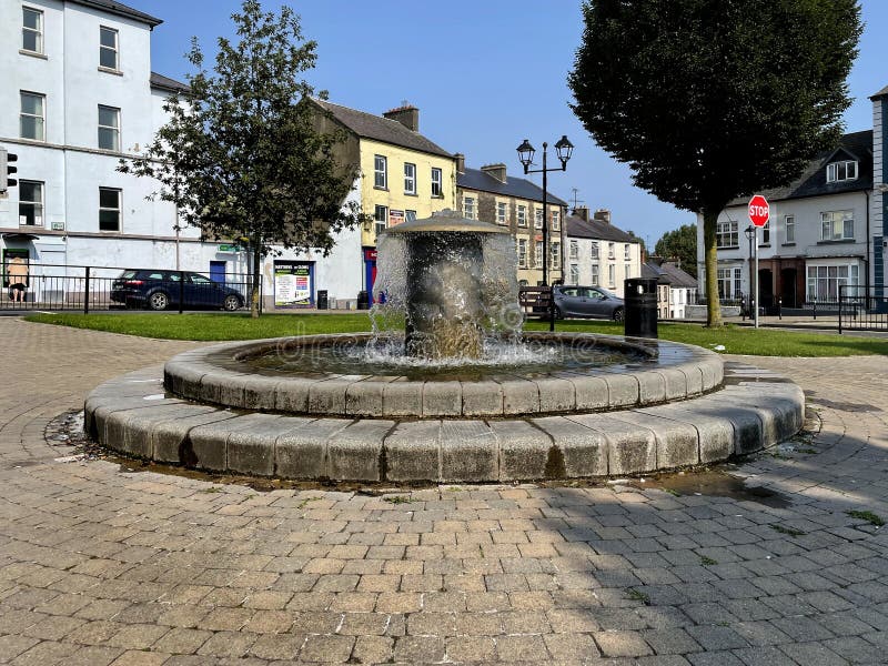 Fountain in Center Square in Clones, Monaghan, Ireland Editorial Stock ...