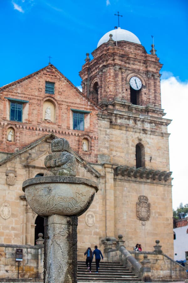Fountain at the Central Square in the Small Town of Mongui with the ...