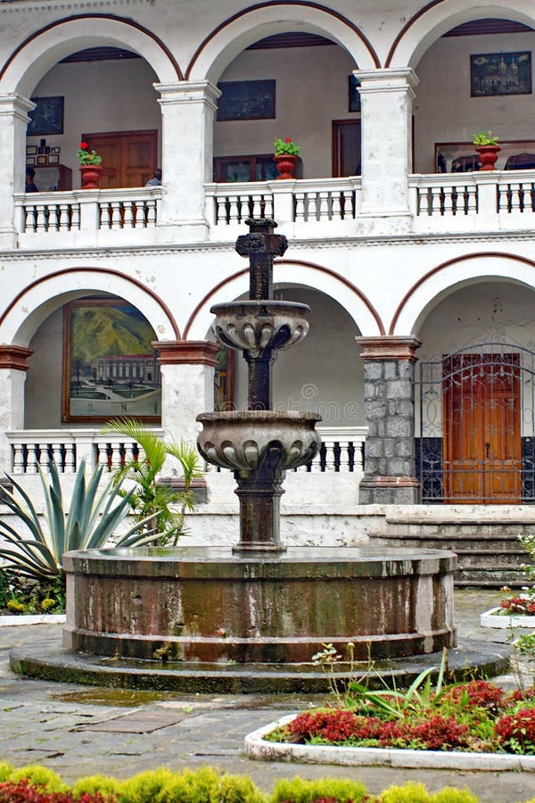 Fountain in a Church Courtyard Editorial Photography - Image of america ...