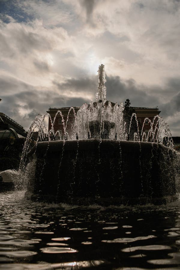 Fountain in the City Center Freshness of a Drop of Water Stock Photo ...
