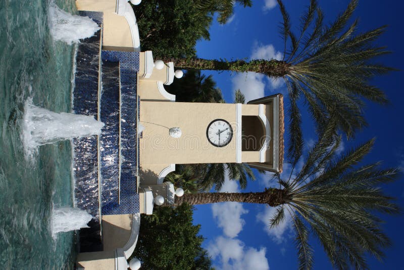 Fountain with Clock stock photo. Image of afternoon, outside - 8089836