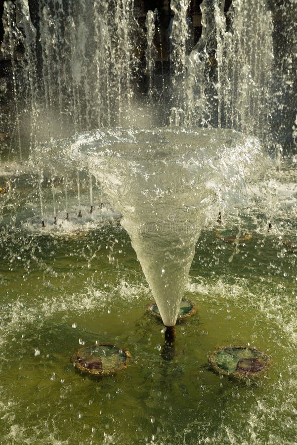 The Close Up Floor Fountain Water Splashing in Stop Motion Photography ...