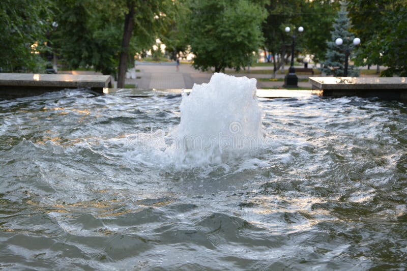 Fountain in a Country Park in Samara Stock Photo - Image of boating ...