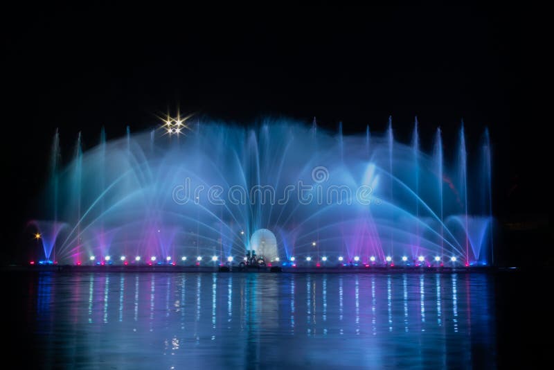Fountain dance stock photo. Image of landmark, reflection - 154793878